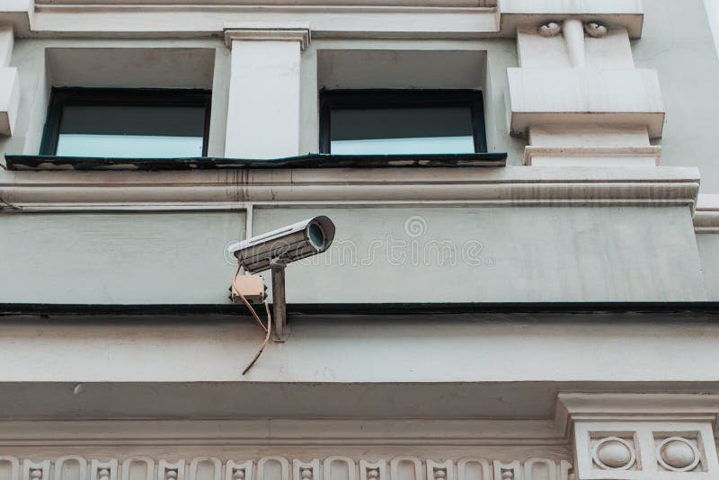 Closeup of Security Camera on Vintage Building Stock Photo - Image of ...