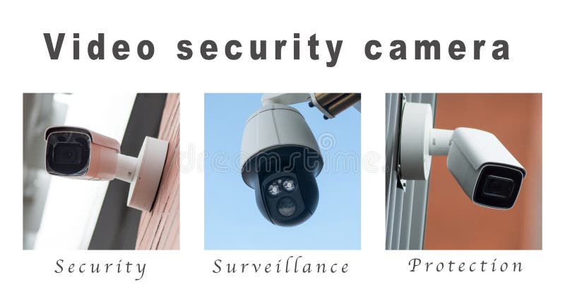Security Cameras of Security - Collage with Text Stock Image - Image of ...