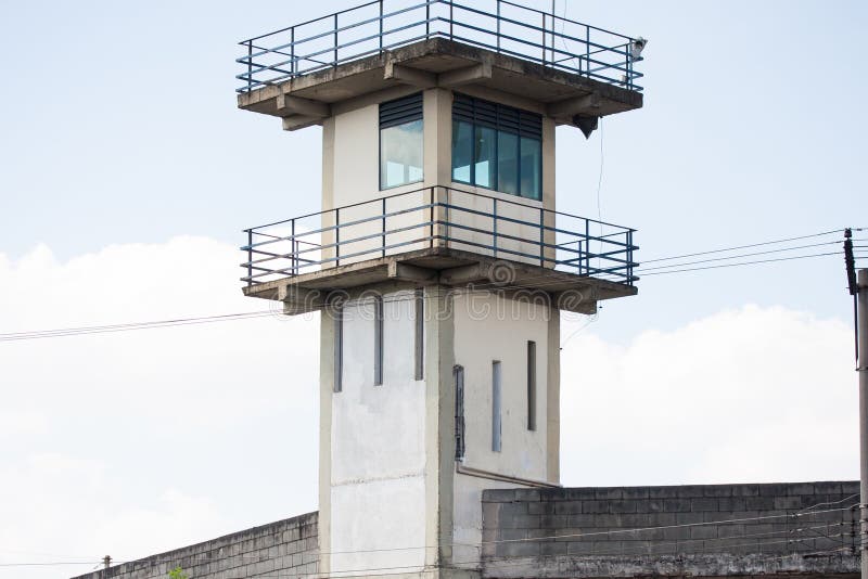 Closeup of security tower stock image. Image of landscape - 71056685
