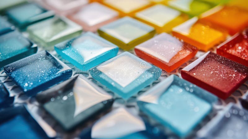 Closeup Selection of Color of Epoxy Grout for Ceramic Tiles. Concept ...