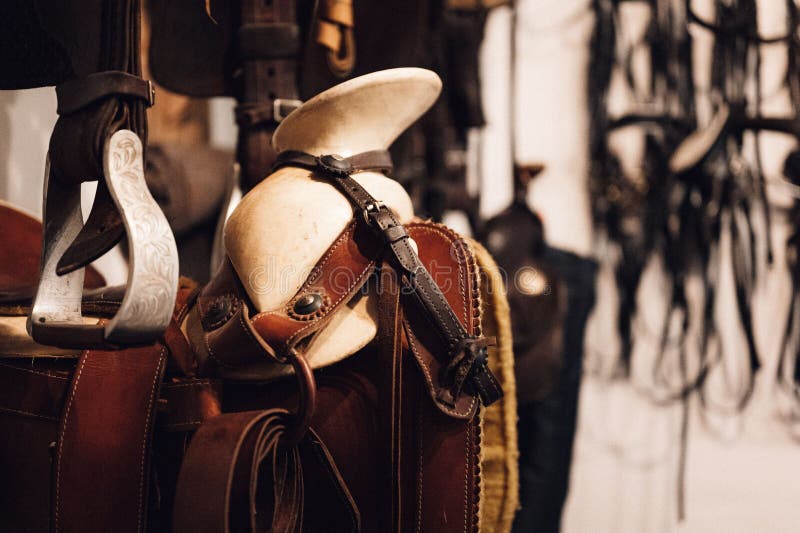 Closeup of a Selection of Horse-riding Equipment. Stock Photo - Image ...