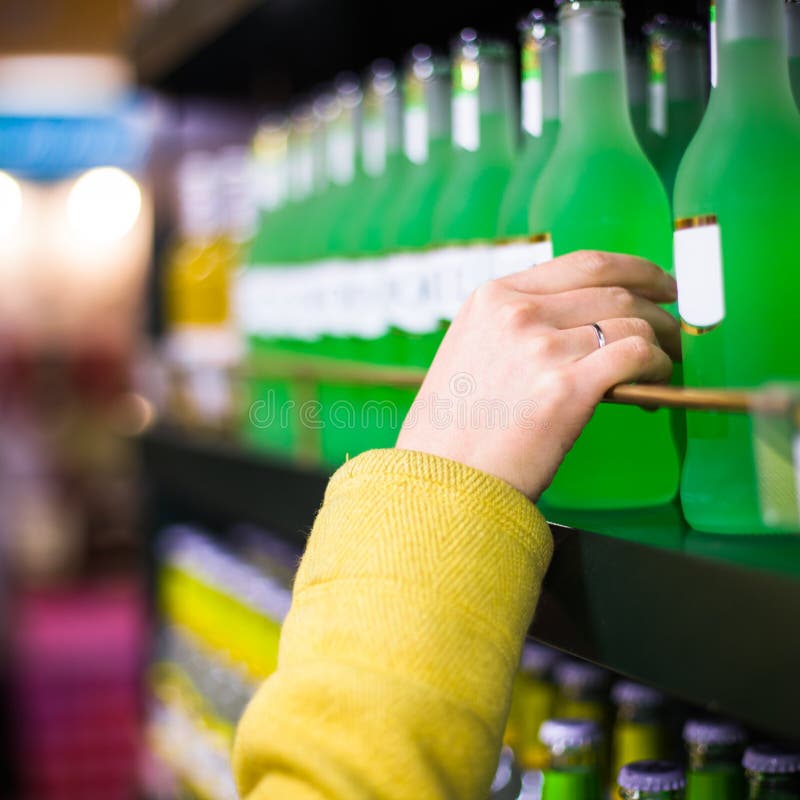 Closeup Selection of Merchandise in the Supermarket Stock Photo - Image ...