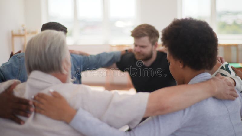 Closeup Selective Focus of Group of Diverse People Talking and Sitting ...