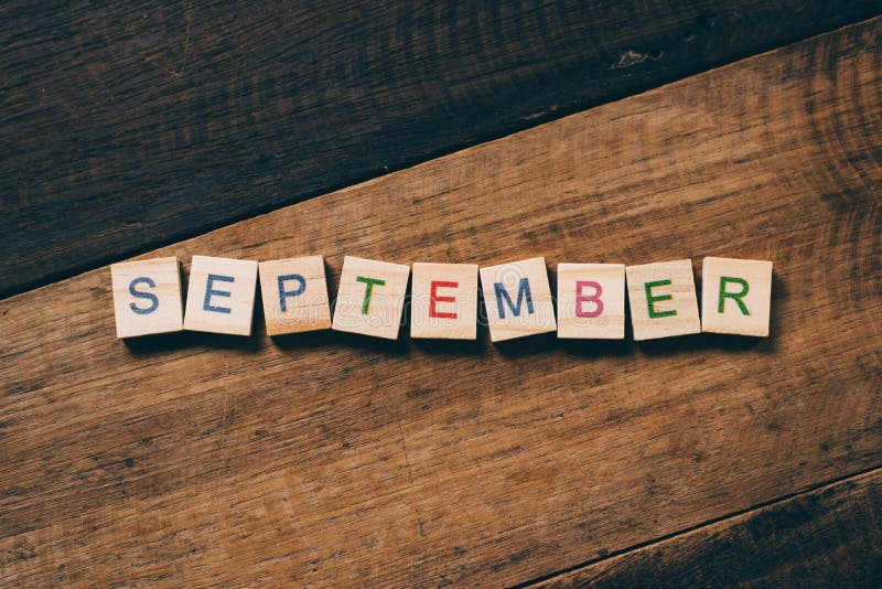 September Alphabet Letter With Space Copy On Purple Background Stock ...