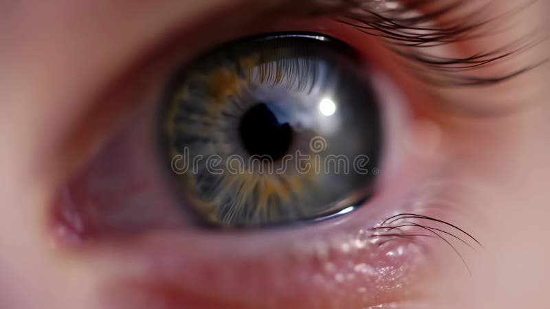 Closeup Sequence of Human Eye Pupil Dilation and Contraction Stock ...