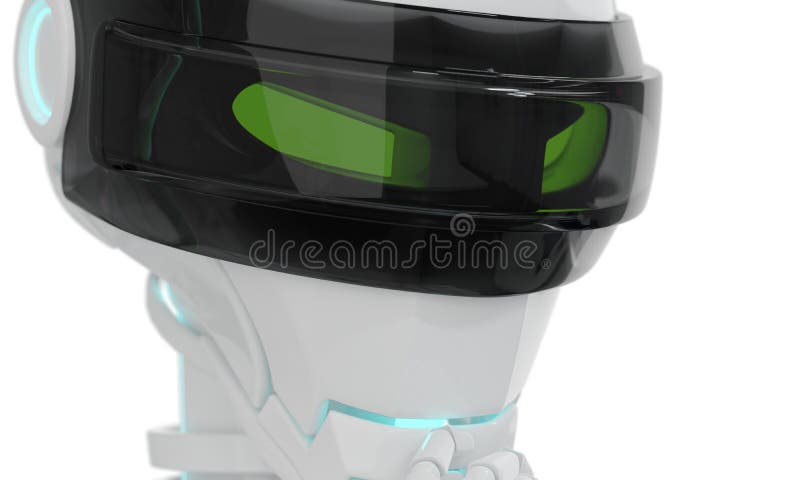 Closeup Serious Look Stylish Ai Robot Face Stock Illustration ...