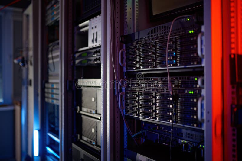 Closeup Server Room Data Center for Cloud Computing Stock Image - Image ...