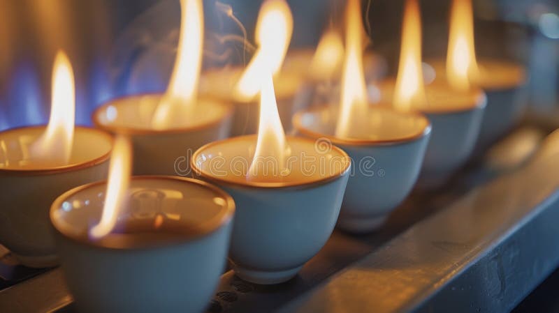 Closeup of a Set of Fire Cups Demonstrating the Traditional Od of ...