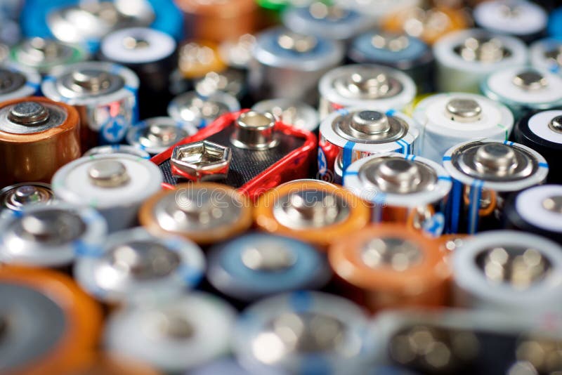 Closeup of a Set Small Batteries Stock Image - Image of fuel, objects ...