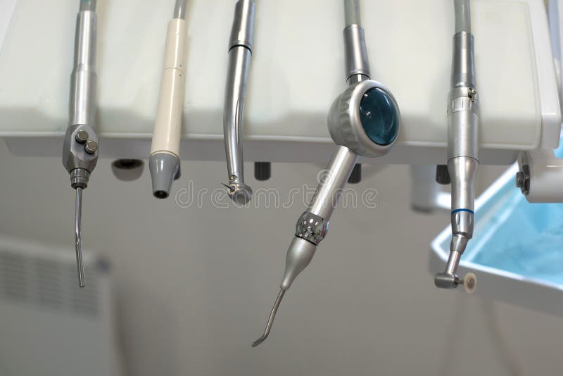 Closeup of a Set of Tools for Dental Treatment Stock Photo - Image of ...