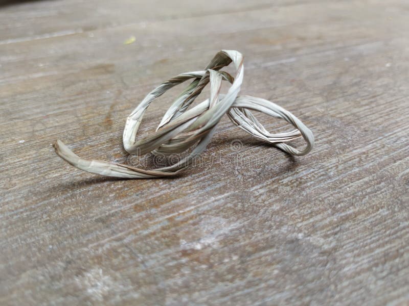 Closeup Shape of Coconut Leaf Thread or Rope in a Floor Stock Image ...