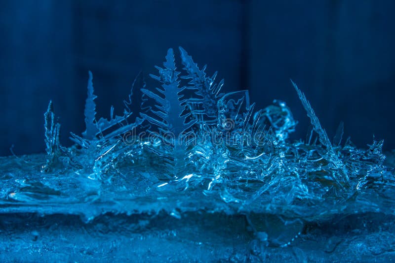 Closeup Sharp Cool Looking Pieces of Ice into Beautiful Pieces on a ...
