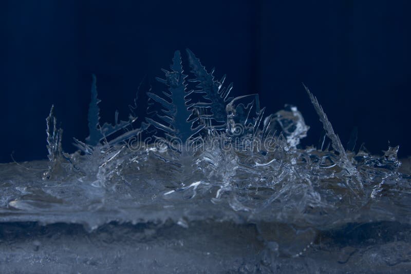 Closeup Sharp Cool Looking Pieces Of Ice Into Beautiful Pieces On A ...