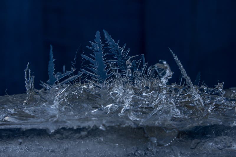 Closeup Sharp Cool Looking Pieces of Ice into Beautiful Pieces on a ...