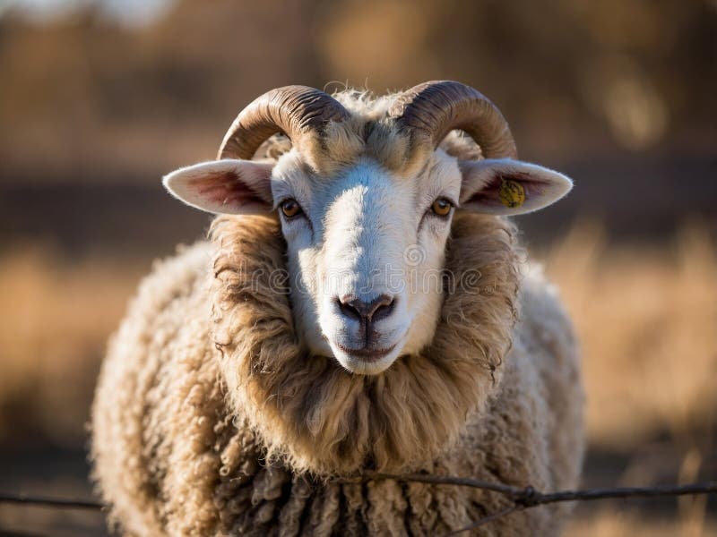 Closeup of sheep face. stock illustration. Illustration of horn - 342114237