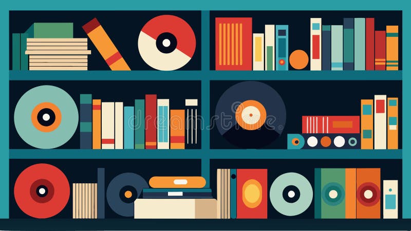 Closeup of a Shelf Filled with Vinyl Records from Different Decades and ...