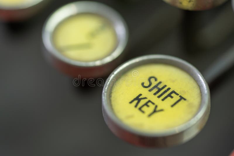 Antique Typewriter Shift Key Stock Photo - Image of detail, equipment ...