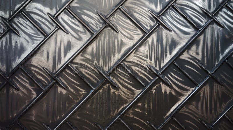 Closeup of Shiny Black Textured Metal Pattern with Geometric Zigzag ...