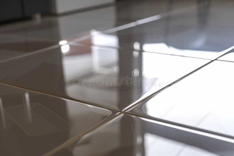 Closeup Of Shiny Ceramic Floor Tiles With Reflection Stock Image Image Of Texture Improvement