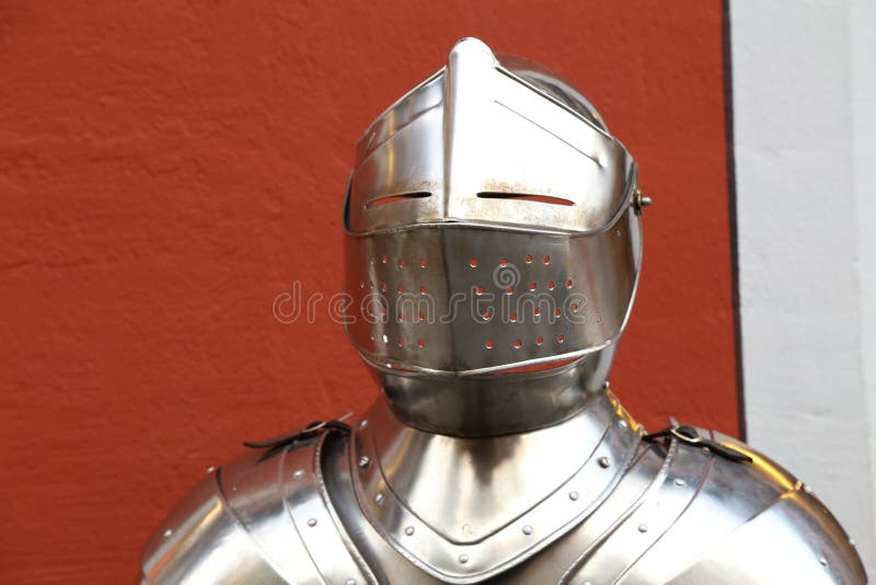 Closeup of a Shiny Knight Armor on Display Stock Photo - Image of steel ...