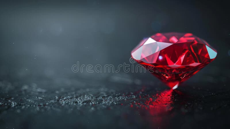 Closeup of a Shiny Red Jewel on a Dark Background with Sparkling Light ...