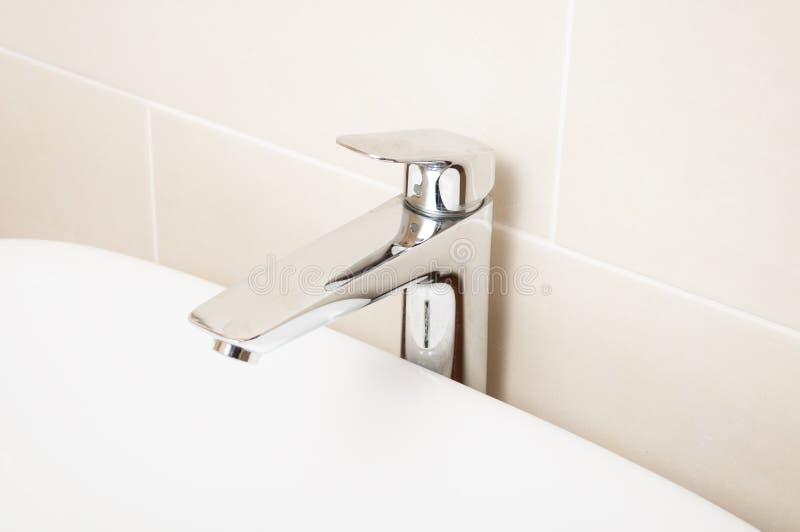 Closeup of Shiny Tap in a Bathroom Stock Photo - Image of shiny ...