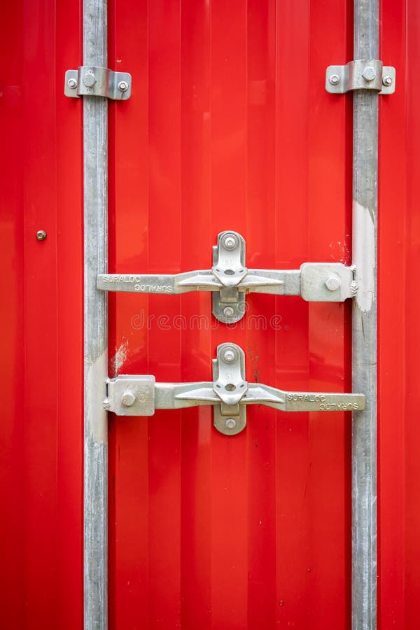 Closeup of Shipping Storage Container Pad Locks. Stock Photo - Image of ...