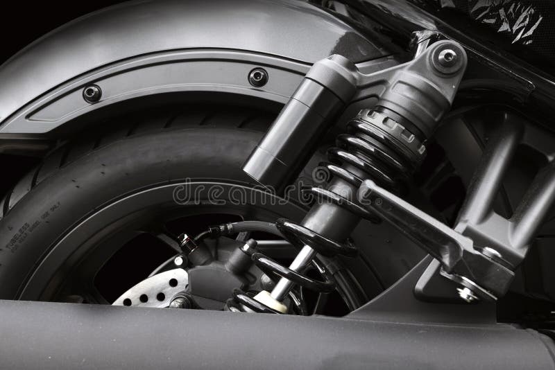 Shock Absorber in the Back of the Motorcycle Stock Photo - Image of ...