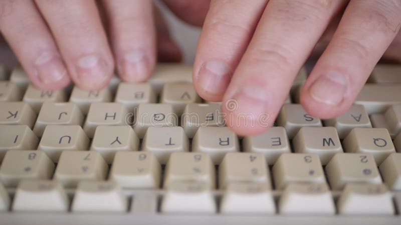 Closeup Shooting with Programer`s Hand Using Computer Keypad ...