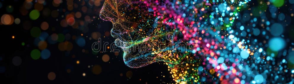 A Closeup Shot of a Abstract Human Forms Colorful Data Visualization ...