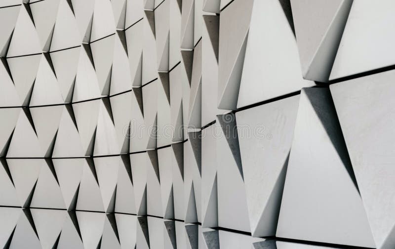 Closeup Shot of an Abstract Modern White Wall with Triangle Patterns ...