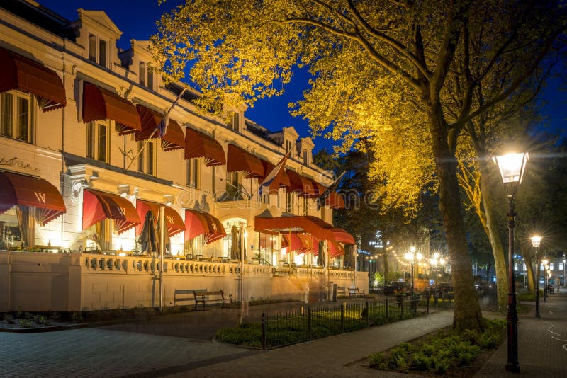 Closeup Shot of an Aesthetic Restaurant with a Tree in Front of it ...