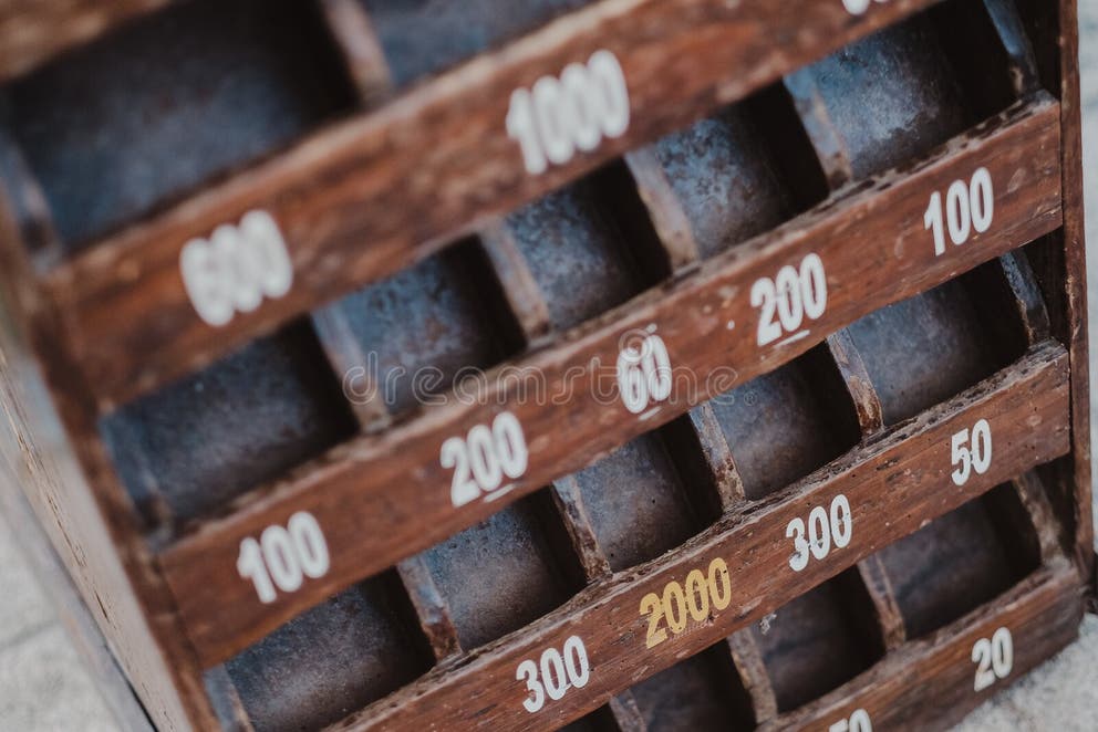 Closeup Shot of an Aged Wooden Table for Toad in the Hole Game Stock ...