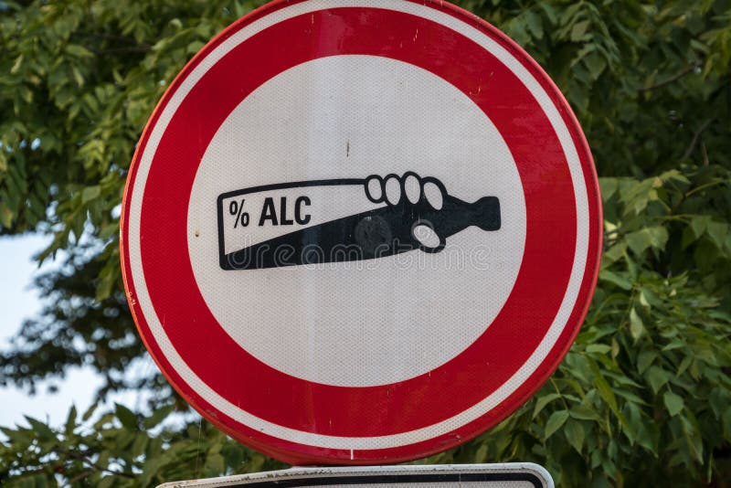 Closeup Shot of Alcohol Prohibited Sign Stock Image - Image of circle ...