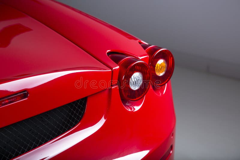 Closeup Shot of the Back Headlights of a Luxurious Red Modern Car Stock ...