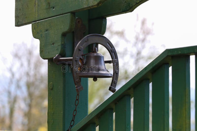 Closeup Shot of Bell on the Gate Stock Image - Image of retro, antique ...