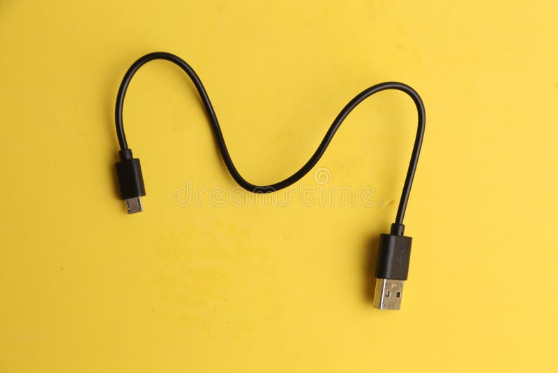 Black USB Cable on a Red Surface Stock Image - Image of technology ...
