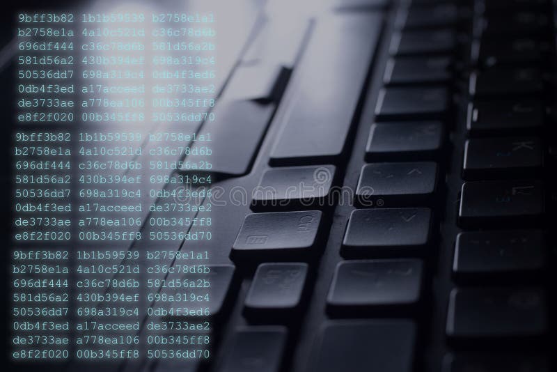 Closeup Shot of a Black Computer Keyboard with Codes on the Side Stock ...