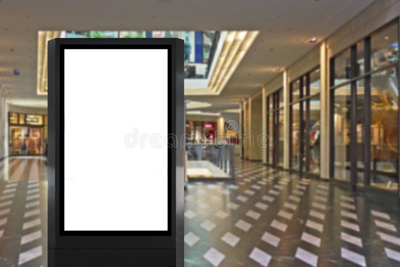 Closeup Shot of a Blank White Screen in the Mall - Perfect for Your ...