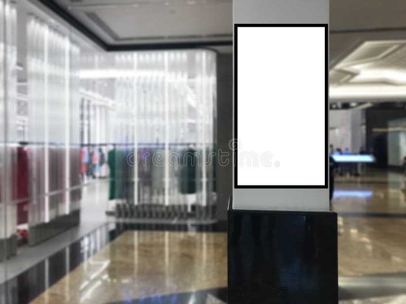 Closeup Shot of a Blank White Screen in the Mall - Perfect for Your ...