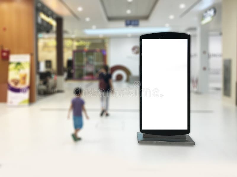 Closeup Shot of a Blank White Screen in the Mall - Perfect for Your ...
