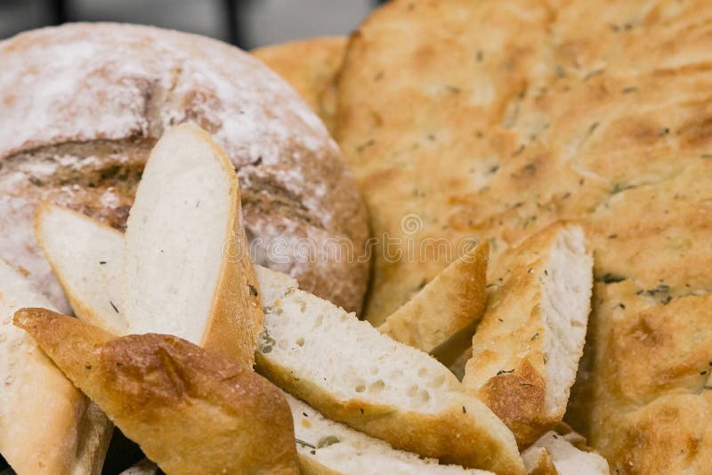 Closeup Shot of Bread Selection Stock Photo - Image of meal, texture ...