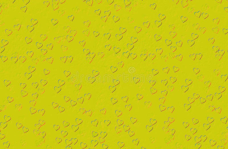 Closeup Shot of a Bright Yellow Surface with Heart Patterns - Perfect ...