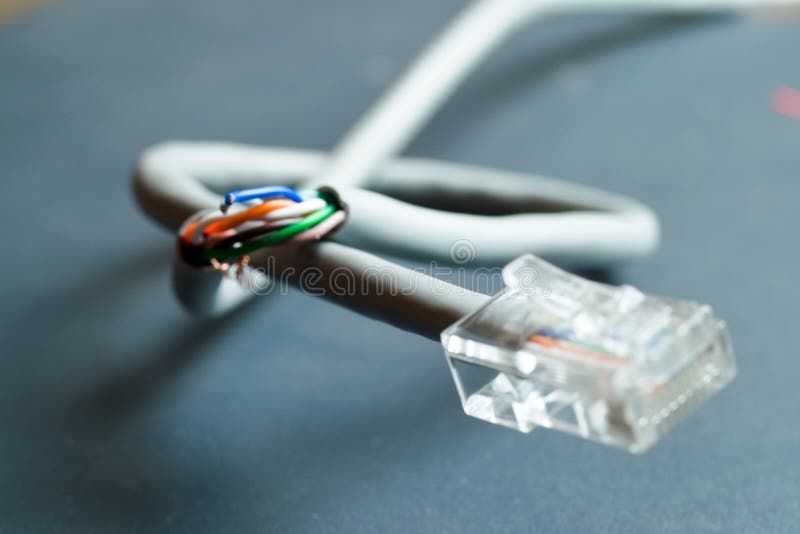 Closeup Shot of a Broken UTP Ethernet Cable Stock Image - Image of ...