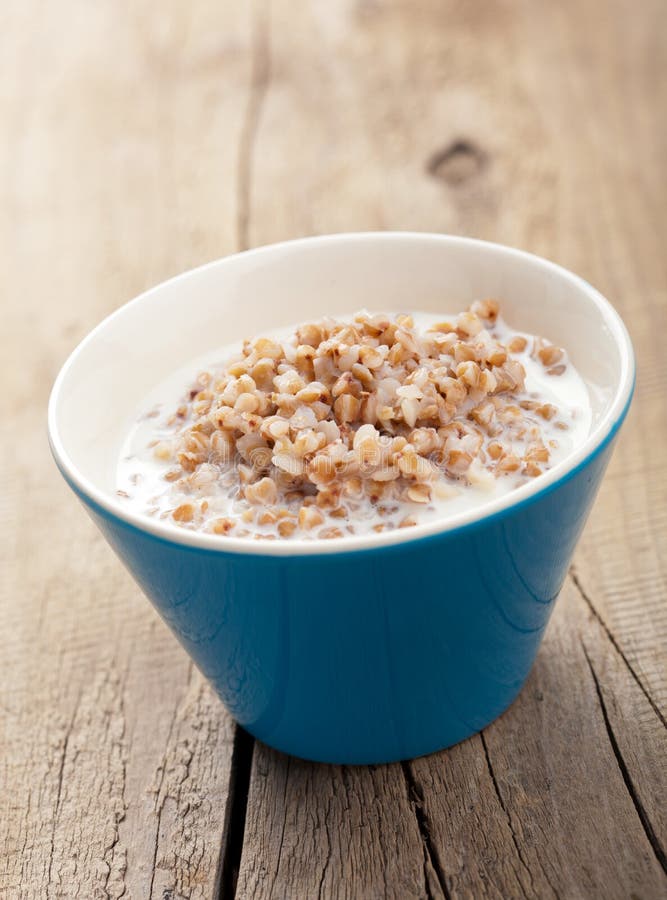 Buckwheat groats with milk stock photo. Image of breakfast - 30316294