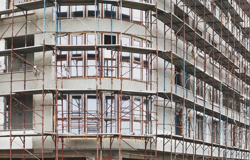 Closeup Shot of a Building in the Middle of Construction Stock Photo ...