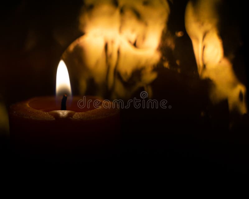 Closeup Shot of Burning Candle with Flame Background - Perfect for ...
