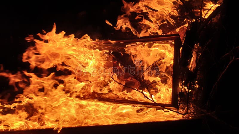Closeup Shot of a Burning Pile of Junk at Night Stock Photo - Image of ...