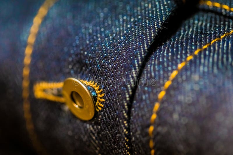 Closeup Shot of the Button of a Denim Jacket Stock Image - Image of ...