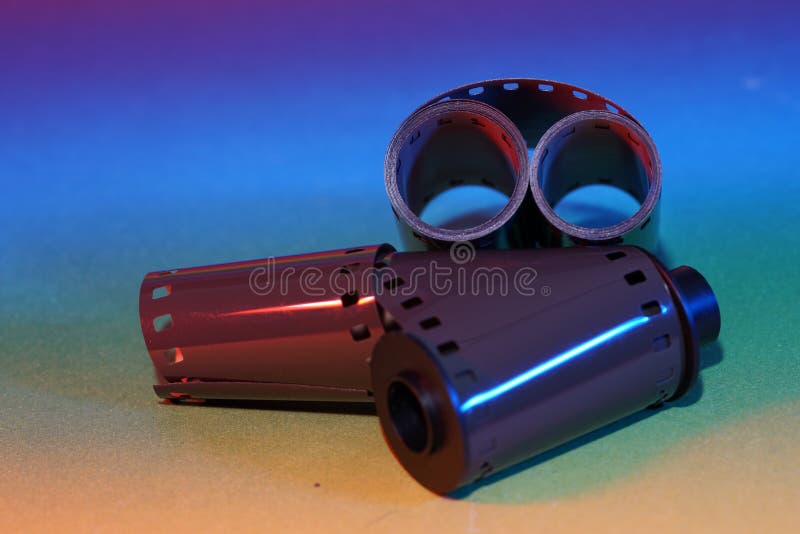 Closeup Shot of Camera Film Rolls Stock Image - Image of camera, strip ...